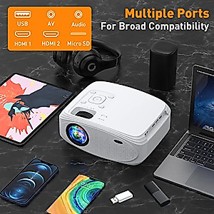 Projector, 9500L Projector with WiFi and Bluetooth - CRAZVIEW 5G Portable Video Projector, Outdoor Projector Native 1080P Support 350'' Display Compatible with Android/iOS/Tv Stick/Pc