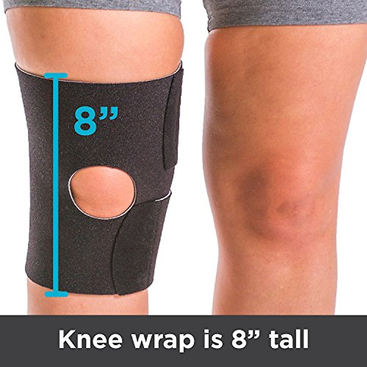 BraceAbility Nonslip Knee Support | Comfortable No-Sweat Womens and Mens Knee Wrap Brace for Sore Knees, Sprains, Arthritis Joint Pain Relief while Walking, Working Out, Sitting & Standing (Medium)
