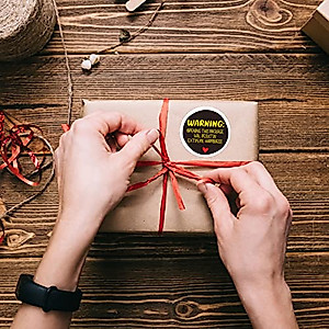 Warning Stickers for Small Business,Small Warning Stickers,Funny Warning Mail Sticker,Warning Opening This Package Will Stickers,Envelopes Stickers for Small Business 500 Labels Per Roll