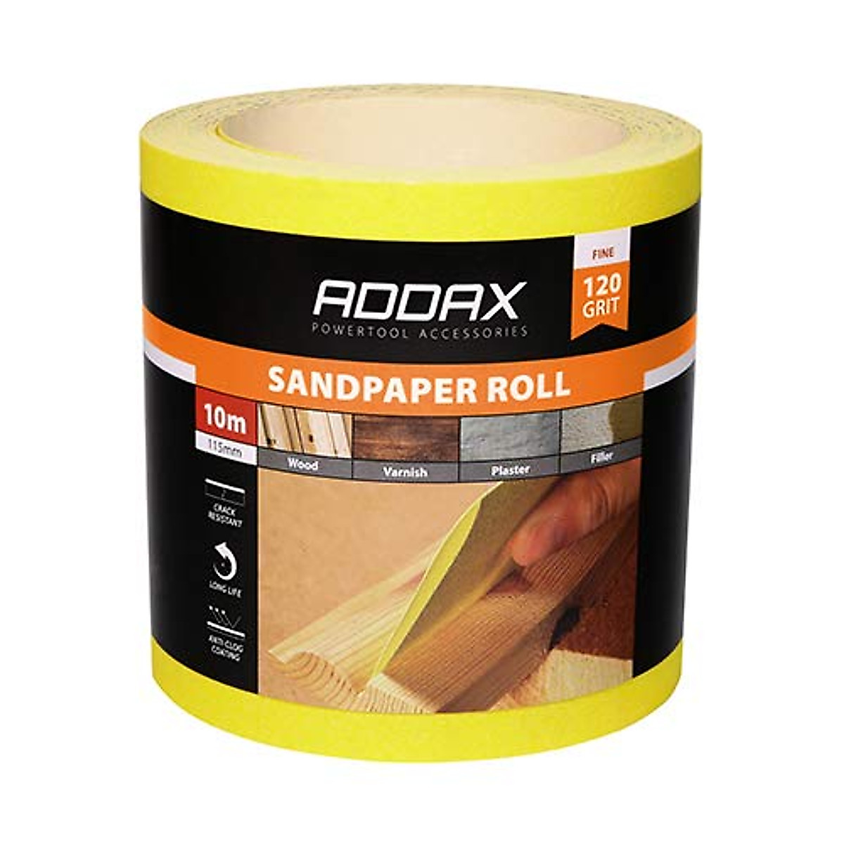 TIMCO 231541 60 Grit Yellow-115mm x 10m Sandpaper roll