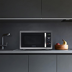 Farberware Countertop Microwave 1.1 Cu. Ft. 1000-Watt Compact Microwave Oven with LED lighting, Child lock, and Easy Clean Interior, Stainless Steel Interior & Exterior