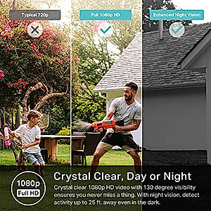 Kasa Home Security Camera System Wireless Outdoor & Indoor Camera by TP-Link, 1080P HD with Siren, Night Vision, Battery Rechargeable, Magnetic Wall Mount, Works w/Alexa & Google Home (KC300S2)