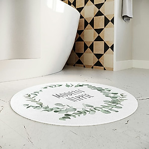 Flower of Life Round Area Rug Spa Mat Runner, Non-Slip & Absorbent Accent Rug, Washable Chair Mat for Vanity Bathtub Shower Entryway Patio Porch 24" Diameter Sacred Geometry Rug