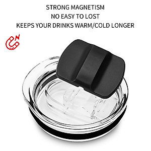 2PCS Magnetic Slider Replacement For Yeti Magnetic Lids No Spil Lids Covers Top Magnetic Sliders For 10 Oz 14 Oz 16 Oz 20 Oz 26 Oz 30 Oz (2black)