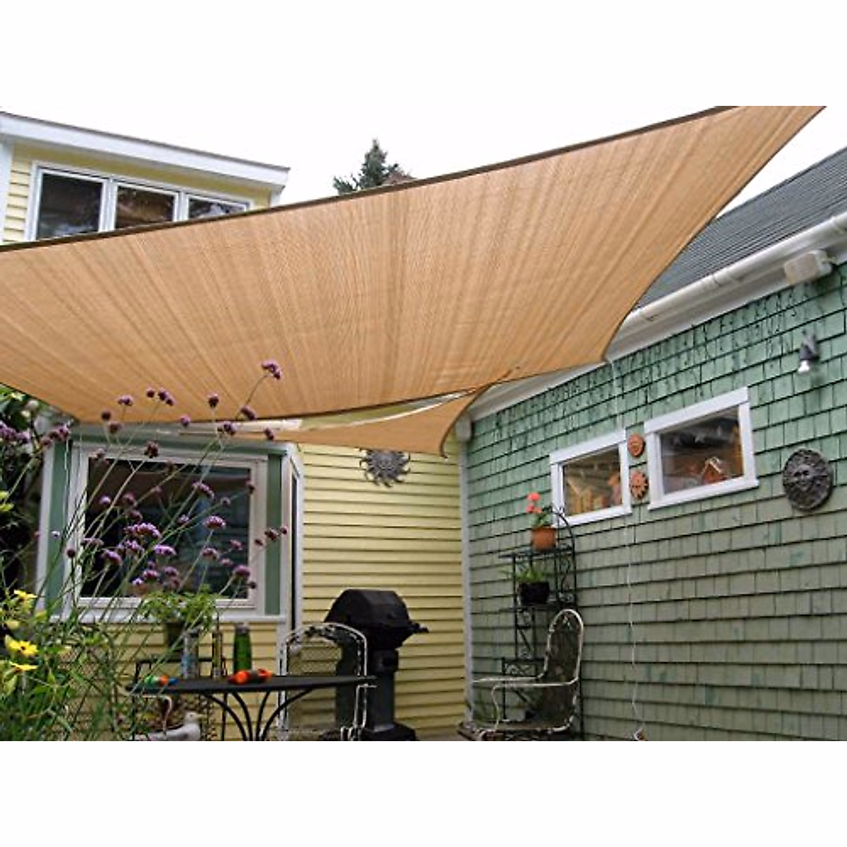 Shade&Beyond 8' x 10' Sun Shade Sail Canopy Rectangle Sand, UV Block Sunshade for Backyard Yard Deck Outdoor Facility and Activities