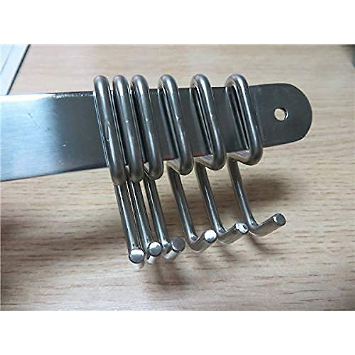 eForwish Stainless Steel Kitchen Utensil Racks Holder Hanging Rail Organize Pots Pans Kitchen Knife Gadgets On Wall Mounted Hanger Bar Rail Under Cabinet Shelf (6 Hook,17") Pack of 2