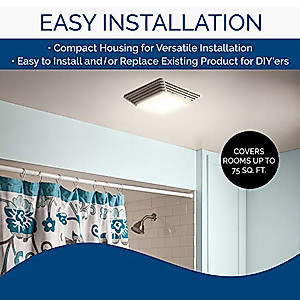 Broan-NuTone HD80L Heavy Duty Ventilation Fan, Residential or Commercial Installation, 80 CFM, 2.5 Sones,White