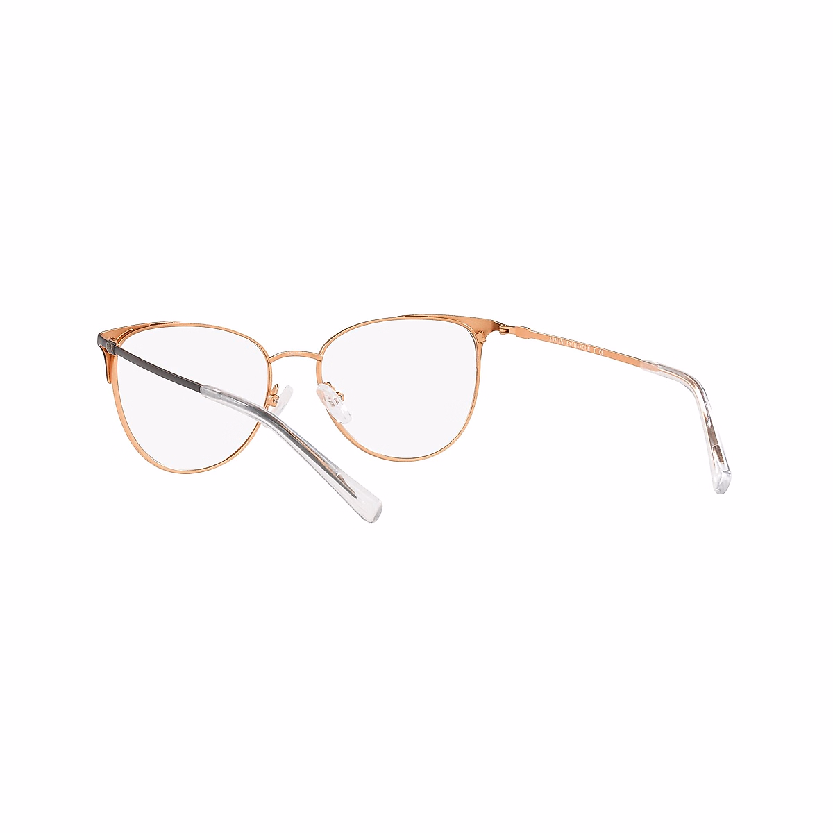 A|X ARMANI EXCHANGE Women's AX1034 Cat Eye Prescription Eyewear Frames, Matte Rose Gold/Black/Demo Lens, 52 mm