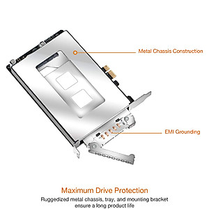 ICY DOCK 2.5 inch SATA SSD Removable Hard Drive Bay Adapter for PCIe Expansion Card Slot | ToughArmor MB839SP-B