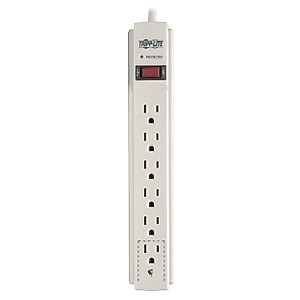 Tripp Lite 6 Outlet Surge Protector Power Strip 6ft Cord 790 Joules LED & INSURANCE (TLP606) Gray