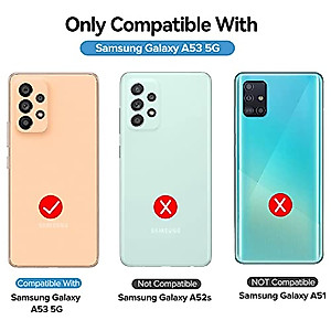 ivoler [4+2 Pack] Screen Protector for Samsung Galaxy A53 5G 6.5" 2022 [4 Pack] with [2 Pack] Camera Lens Protector Tempered Glass with [Alignment Frame] Transparent HD Clear Anti-Scratch, 6.5 inch