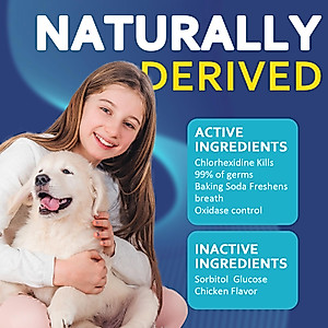 Dental Gels for Dogs, Turn & Taste Dog Toothpaste, Dog Dental Care, Continually Freshens Breath for 24 Hours, Delicious Flavors Like Chicken, No Brush Toothpaste for Dogs