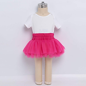 Baby Girls'Tutu Skirt with Shorts Newborn Toddler Tulle Skorts 0-24 Months Rose Red