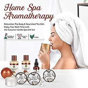 Bath Gift Set Vanilla Coconut Home Spa Set, 22Pcs Spa Gift Basket for Women, Relaxing Spa Day Kit for Girls Include Lip Balm, Christmas Birthday Gift for Women from RA ROSA ACCA
