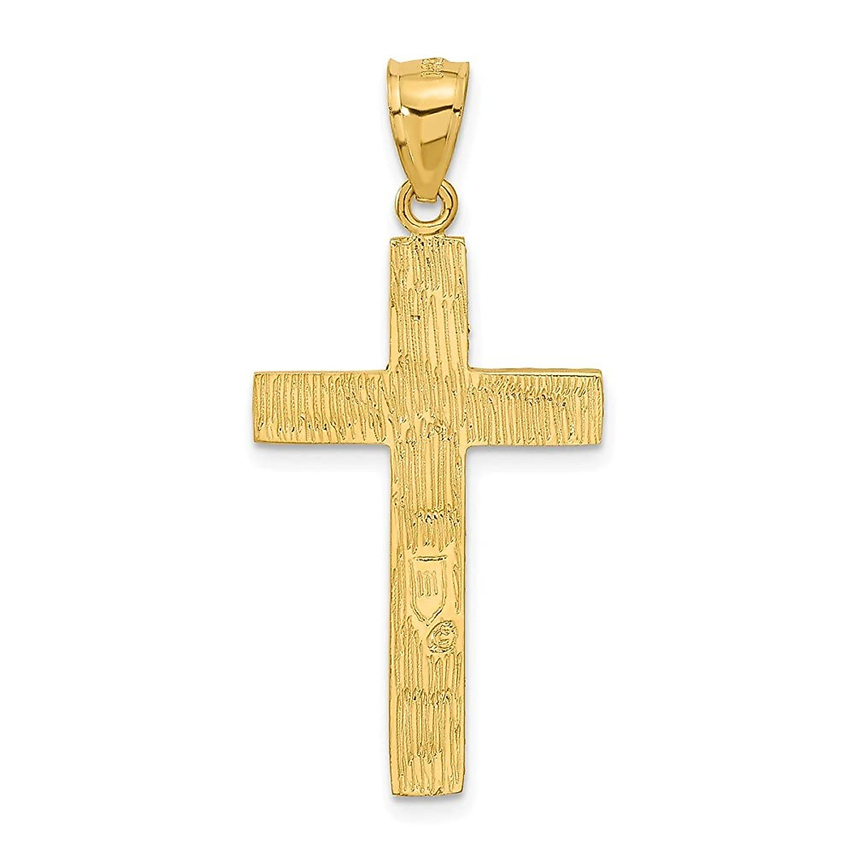 14K Diamond-cut Cross Pendant 40.4mm 19.5mm style C4098