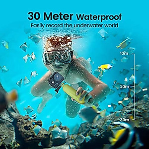 HLS 4k Action Camera Waterproof with 3 Batteries,Underwater Camera with Wide Angle Lens,Outdoor Sports Camera with Selfie Stick Kit & Remote Control