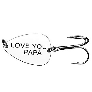 Father's Day Gift for Father Dad Fishing Lure Gift for Papa Dad Daddy Love You Papa Fishing Lure Hook Fisherman Gift Birthday Thanksgiving Gifts for Daddy Father Papa from Son Daughter