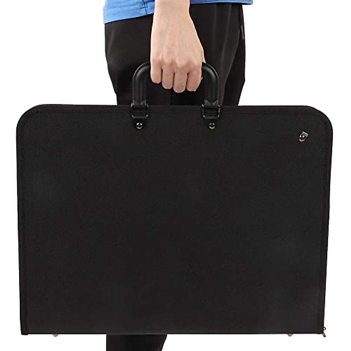 Perezy Art Portfolio Case with Zipper,Artist Carrying Case Poster Board,Tote Bag for Art Storage Folder, Black