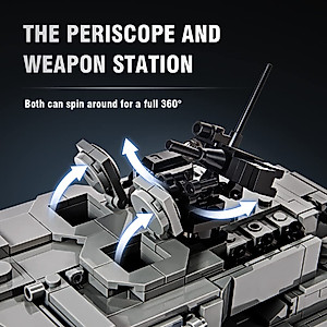 DAHONPA Army Tank Building Block(898 PCS),WW2 Military Leopard 2 Historical Collection Model with 4 Soldier Figures,Toys Gifts for Kid and Adult.