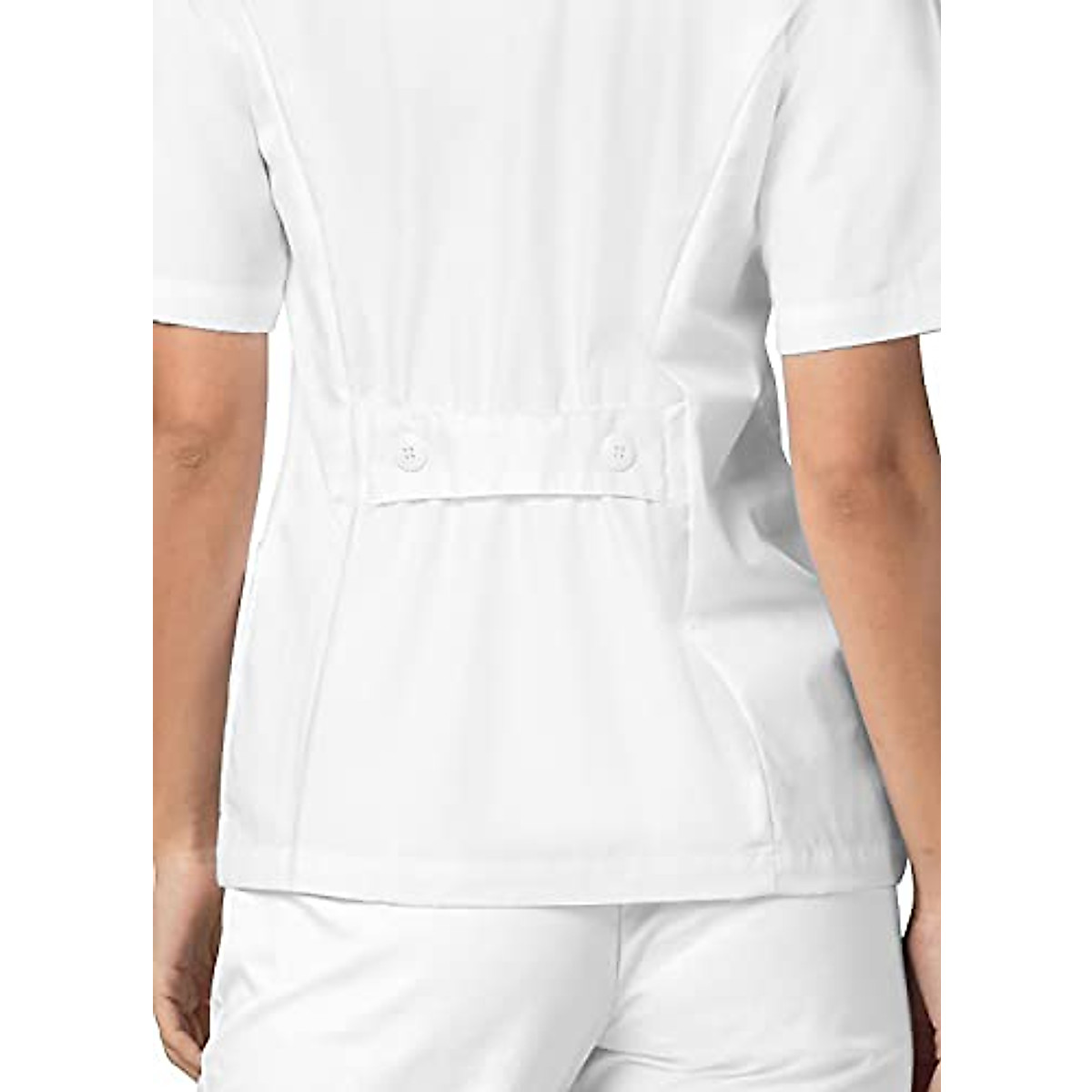 Adar Universal Scrubs for Women - Lapel Collar Buttoned Scrub Top - 2629 - White - 2X