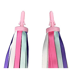PLATT Kid's Bicycle Handlebar Streamers Colorful Ribbons Tassel for Girls Boys Bicycle Handlebar Scooter Handgrip (Purple 1Pair)
