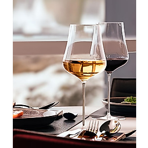 LUNA & MANTHA Red Wine Glasses | Set of 4 | Premium Crystal Wine Glass | Hand-Blown Long Stem Burgundy Wine Glasses | 18Oz | Martini Set Gifts for Wedding, Anniversary, Birthday|Clear