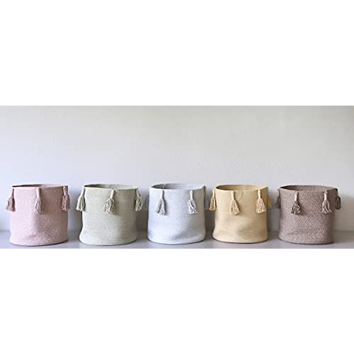 Lorena Canals Basket Woody Pearl Blue - Pearl Blue - Baskets - 9" x Ø 9" - 97% Cotton, 3% Other Fibres