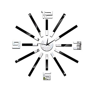 KXA Personality Mute Wall Clock, Creative Home Wall Clock Western Style Simple Mute DIY Mirror Wall Clock Wall Stickers Wall Clock