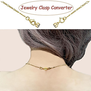 OHINGLT Magnetic Necklace Clasps and Closures with Lobster Clasp 14K Gold and Silver Plated Magnet Jewelry Clasps Converters for Bracelet Necklaces Chain