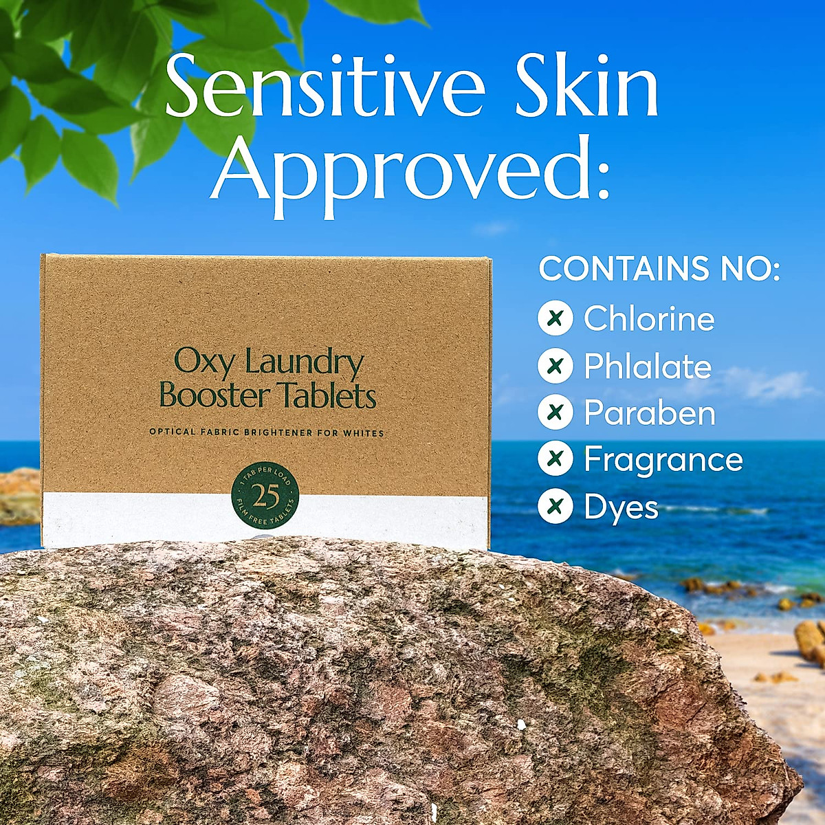 Cleanomic - Oxy Laundry Booster Tablets (White) - Oxy Cleaner Laundry Stain Remover, Color Safe Bleach, Laundry Whitener Brightener (25 Count)