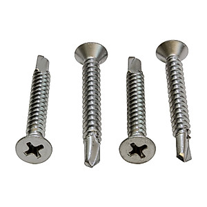 Bolt Dropper #10 X 1-1/2'' Stainless Flat Head Phillips Self Drilling Screw, (25 pc), 18-8 (304) Stainless Steel Screw by Bolt Dropper