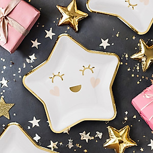 Sparkle and Bash 48-Pack Twinkle Little Star Paper Plates for Baby Shower, Gender Reveal Party (9 in)