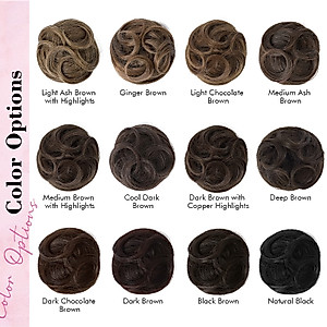 REECHO 2 PCS Mini Claw Clip in Messy & Cat Ears Hair Bun Extensions HB001 Wig Accessory Updo Hairpieces for Women Girls (Pack of 2-3.5" Wavy, Cool Dark Brown)