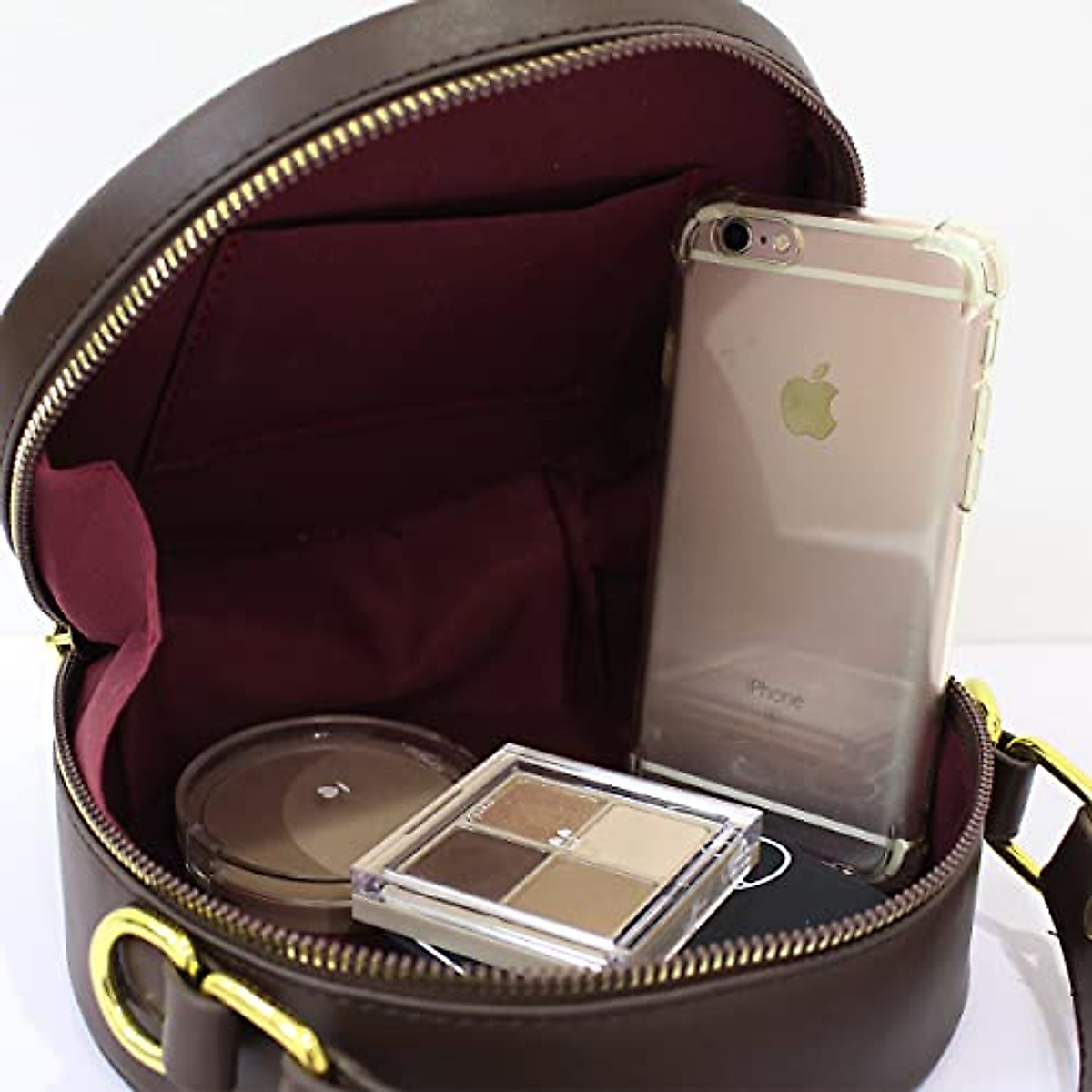 Chloe soo Women Leather Shoulder Bags Crossbody Bag Round Clutch Purse Tote Handbag Retro Classic Purse 36