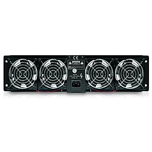 Pyle 19” Rack-Mount Equipment Cooling Fans - 110V/60Hz Power, 4 Cooler Master 80mm Case Fans, Smart Cooling System, Digital LCD Temperature Display & Installation Hardware Screw Included -PFN41