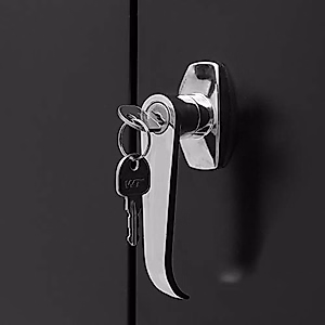 Metal Storage Cabinet,72" Locking Metal Storage Cabinet,with 2 Doors and 4 Adjustable Shelves,for Storage Office,Garage,Home,Classroom,Shop,Pantry(Black)