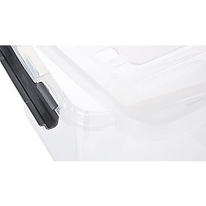 Allibert "Handy Plus" Storage Box with Lid, Transparent/Silver, 15 Litre , 49x40x20 cm