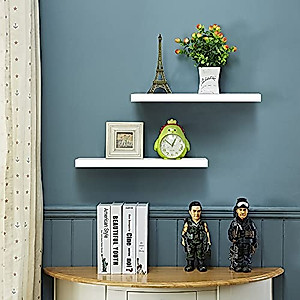 CITLOW 3 Pack Floating Wood Shelves,Wall Mounted Shelves,Display Storage Shelf,Home Decor Photo Display Ledges,Organizer Shelf for Living Room/Bedroom/Bathroom/Kitchen,White