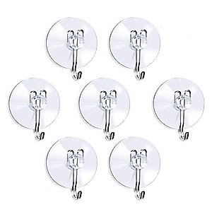 DSMY Suction Cup Hooks, Removable Home Kitchen Bathroom Small Suction Cups Wall Hooks for Glass Towel Hangers, Utility Hooks, Hanging Supplies - 7 Packs (7)