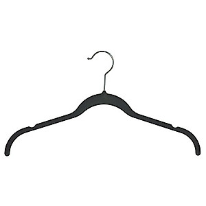 Econoco HSL17NB50 Velvet Shirt Hanger with Notch, Black (Pack of 50)