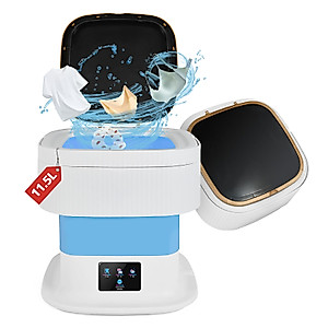 Portable washing machine and Spin Dryer, Portable Washer Cleans Underwear,Baby Clothes,Small Clothes,Pet Clothes for Traveling Camping Apartments Hotel Dormitories RV.(Blue, 11.5L)