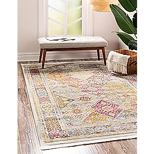 Unique Loom Baracoa Collection Area Rug - Marta (10' x 13' 1" Rectangle, Multi/ Burgundy)