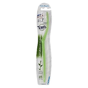 Tom's of Maine Toothbrush Naturally Clean, Medium 1 ea (Pack of 4)