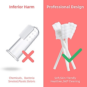 dearlomum Baby Tongue Cleaner, Newborn Toothbrush, 48PCS Disposable Infant Toothbrush Clean Mouth,Gauze Gum Cleaner Oral Cleaning Stick Dental Care for 0-36 Month