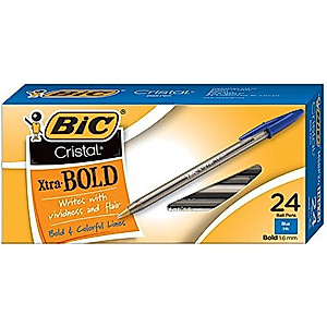 Bic Cristal Xtra Bold Stick Ballpoint Pens Combo Set: Set Includes 72 Pens ( Assorted Fashion Colors: Black, Blue, Green, Red, Purple, Light Blue, Lime Green)