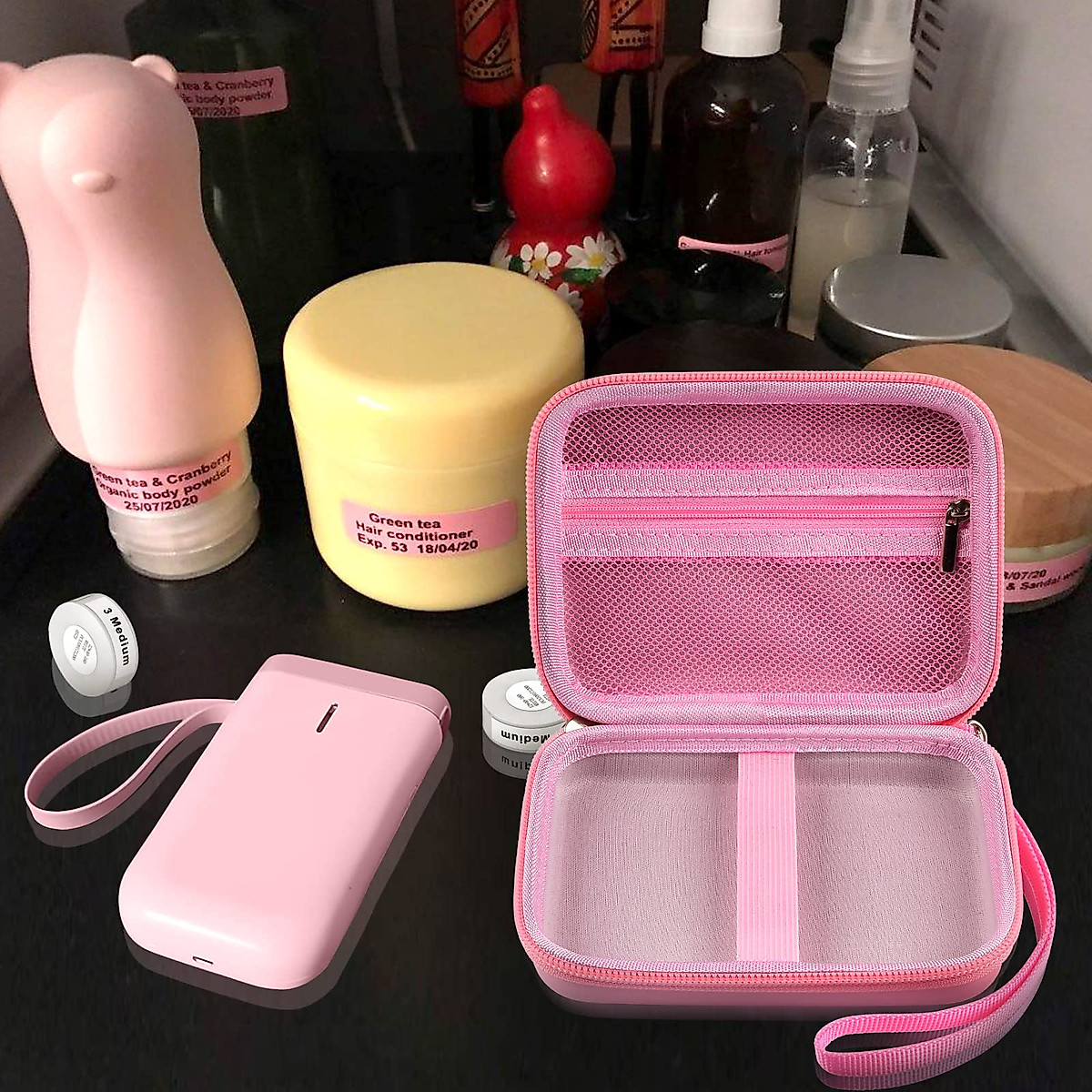 ALKOO Case Compatible with NIIMBOT D11 Label Maker Printer, Storage Bag for Phomemo D30 for Canon for Ivy 1/2 for HP Sprocket Mini Photo Printer & Label Paper Accessories- Holder Box Only