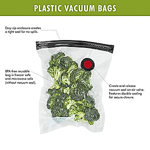 ZWILLING Fresh & Save 30-Piece Small Vacuum Sealer Bags, 1/2 Gallon Reusable Snack Bags, Meal Prep