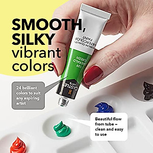 Castle Art Supplies 24 x 12ml Watercolor Paint Tube Set | Value for Adult Artists | Quality, Intense Colors | Just Squeeze the Tube, Mix with Water and Get Creative | In Delightful Presentation Box