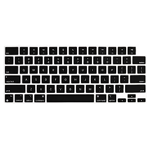 Batianda Premium Gradient Color Keyboard Cover for New MacBook Pro 14'' Pro 16'' 2024 2023 M4 M3 M2 M1 Pro/Max Chip & New MacBook Air 13 15 inch Soft-Touch Silicone Protective Skin,Black