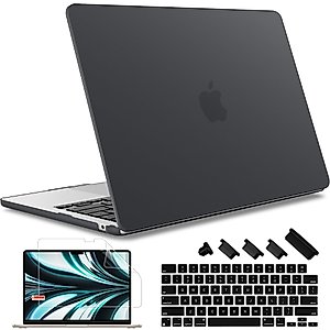 May Chen Compatible with M3 MacBook Air 13.6 inch Case 2022 2023 2024 A3113 A2681 M2 Chip, Plastic Hard Shell Case for MacBook Air 13.6" with Liquid Retina display Fits Touch ID, Matte Black